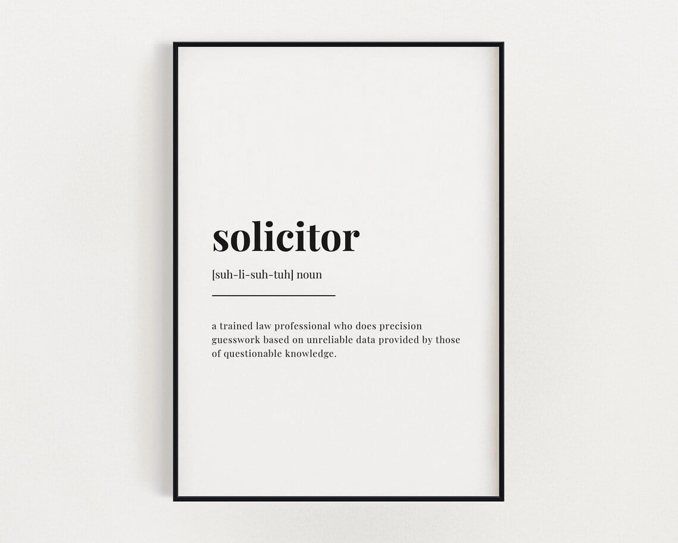 Solicitor Definition Wall Art Print, Solicitor Print, Definition Print ...