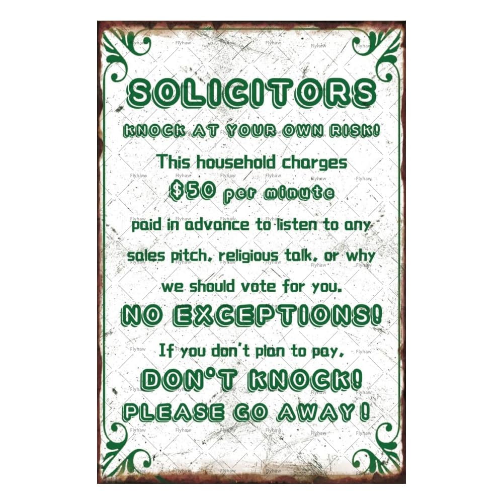 Solicitors Knock at Your Own Risk Metal Tin Signs Funny Tin Signs No ...