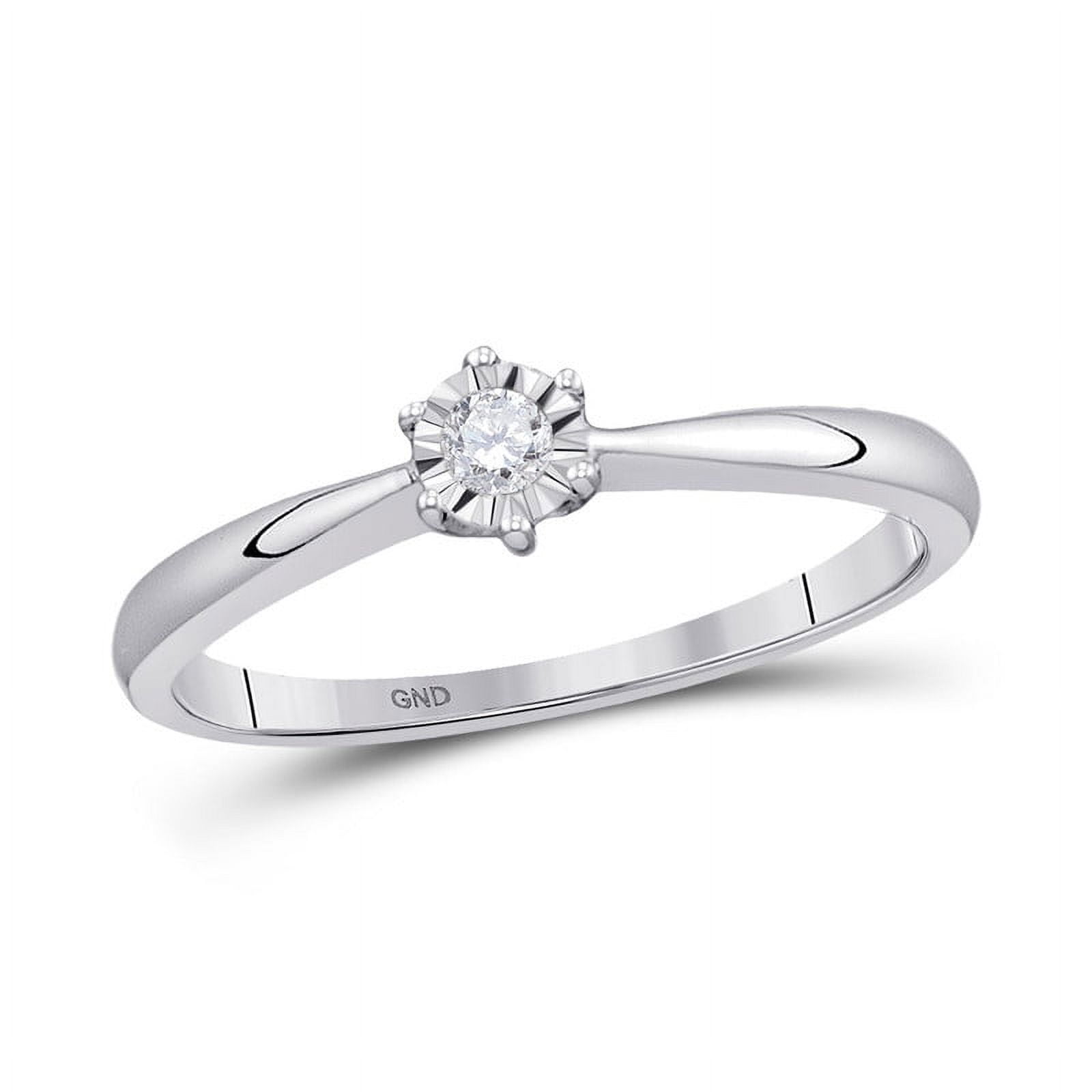 Solid 10K White Gold Real Natural Diamond Solitaire Engagement Ring 1/ ... Solid 10K White Gold Real Natural Diamond Solitaire Engagement Ring 1/ ...