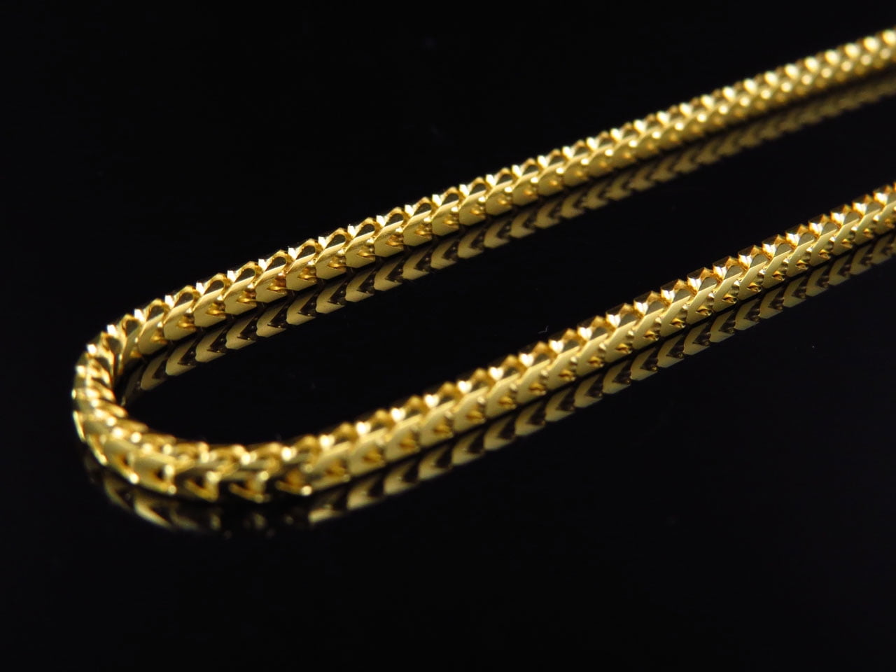 Solid 10K Yellow Gold 1.8 MM Franco Box Chain Necklace 24-36 Inches ...
