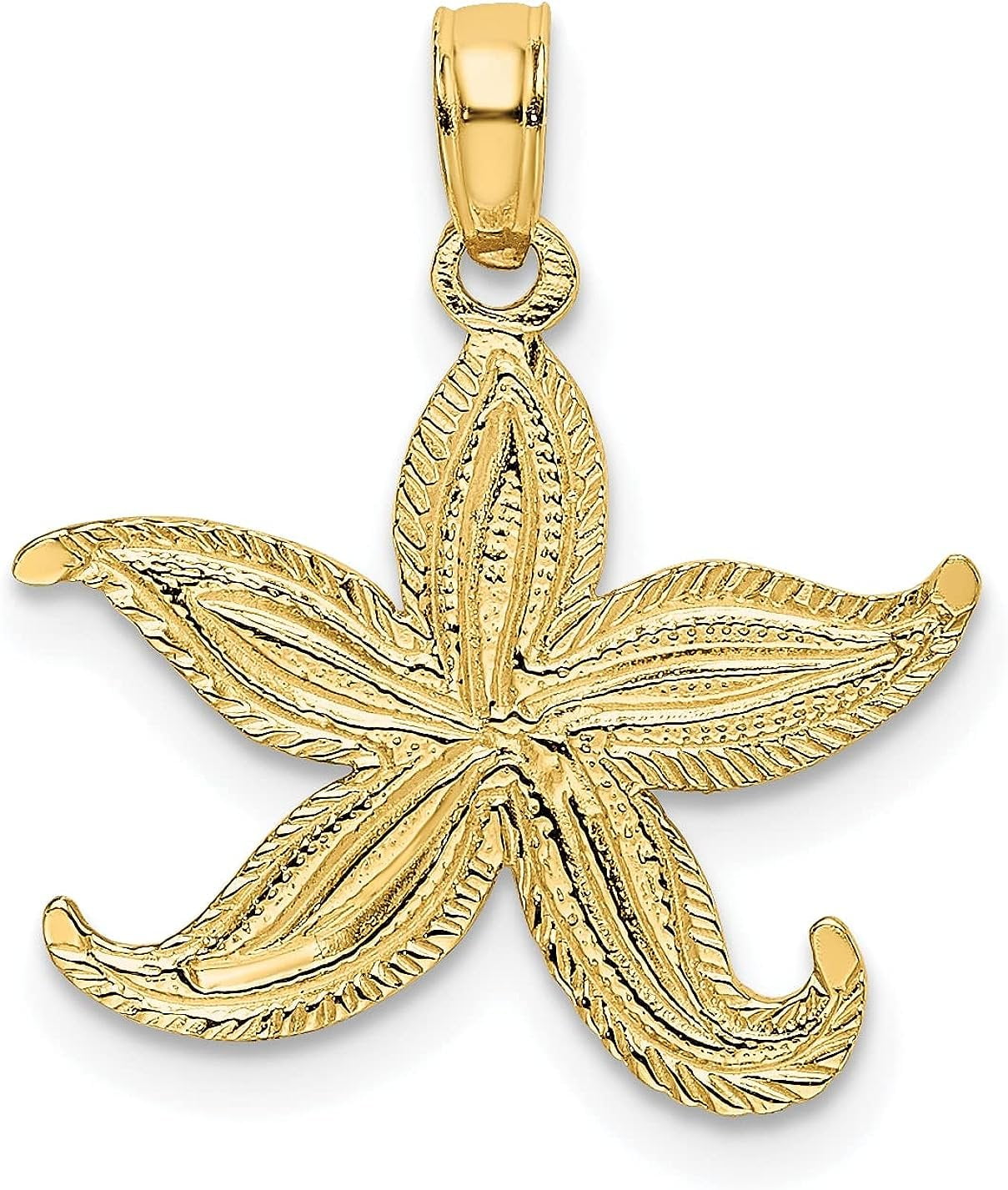 Solid 10K Yellow Gold Flat Starfish Charm - 14.2mm - Walmart.com