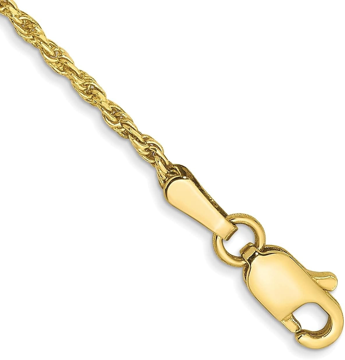 Solid 10k Yellow Gold 1.5mm Diamond Cut Rope Chain - 18" - Walmart.com