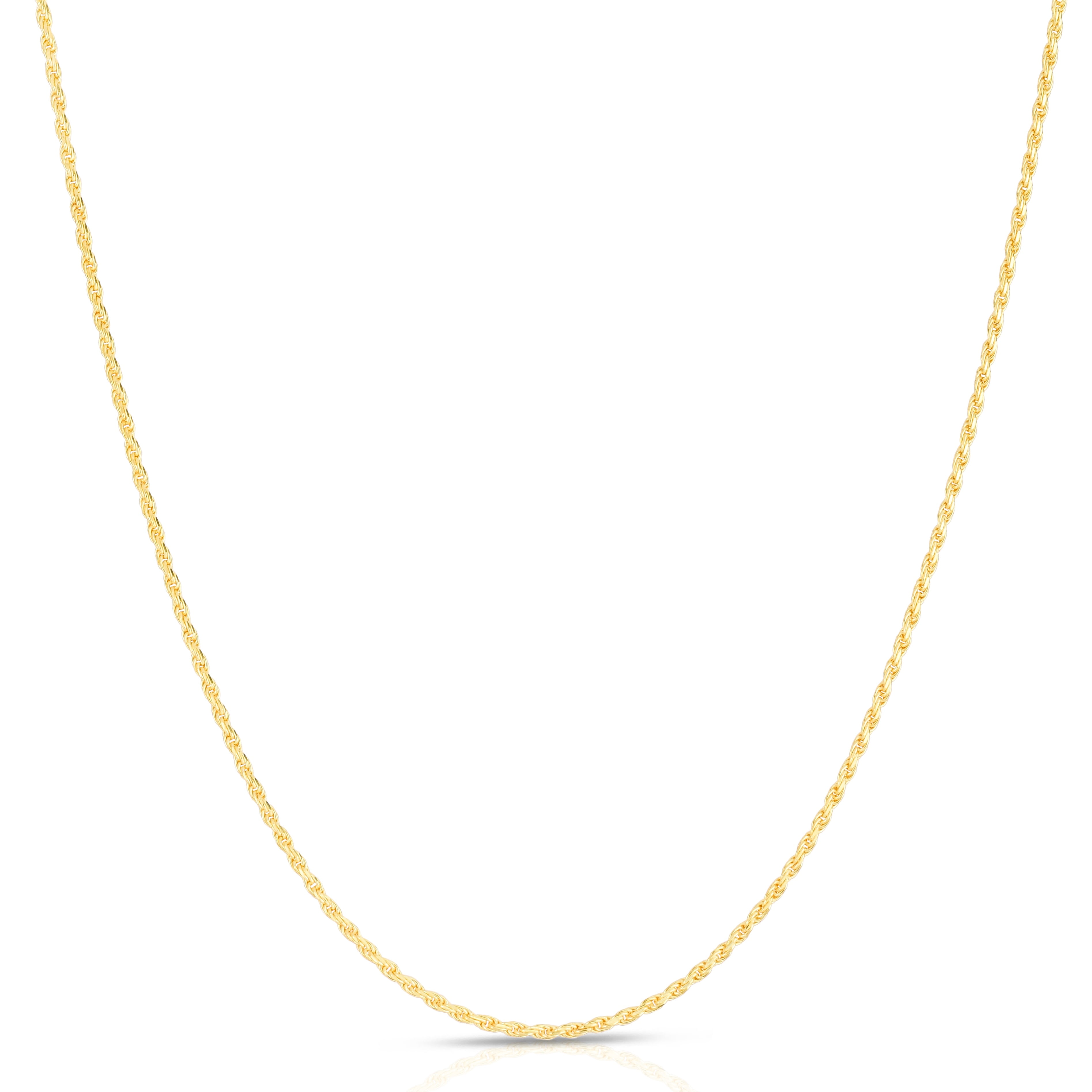 Solid 14K Gold Vermeil Sterling Silver Rope Diamond-Cut Necklace Chains ...
