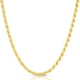 Solid 14K Gold Vermeil Sterling Silver Rope Diamond-Cut Necklace Chains ...