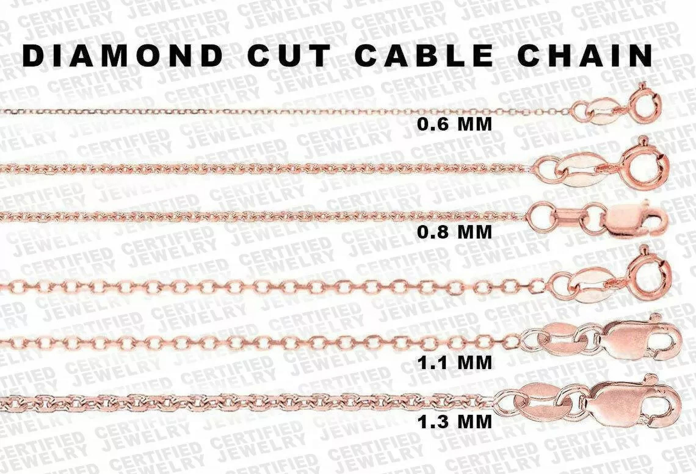 Solid 14K Rose Gold Diamond Cut Cable Link Chain Necklace, 16" 18" 20 ...