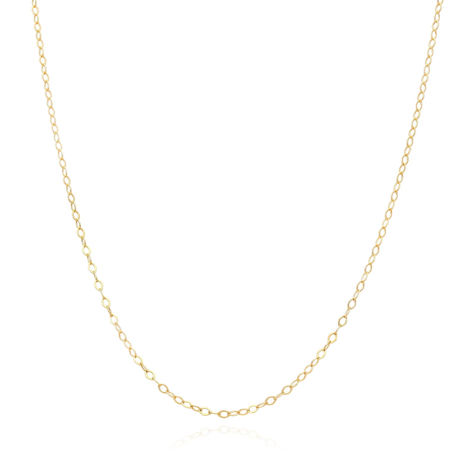 Solid 14K Yellow Gold 1.6mm Cable Link Chain Necklace 14"-22" - Walmart.com