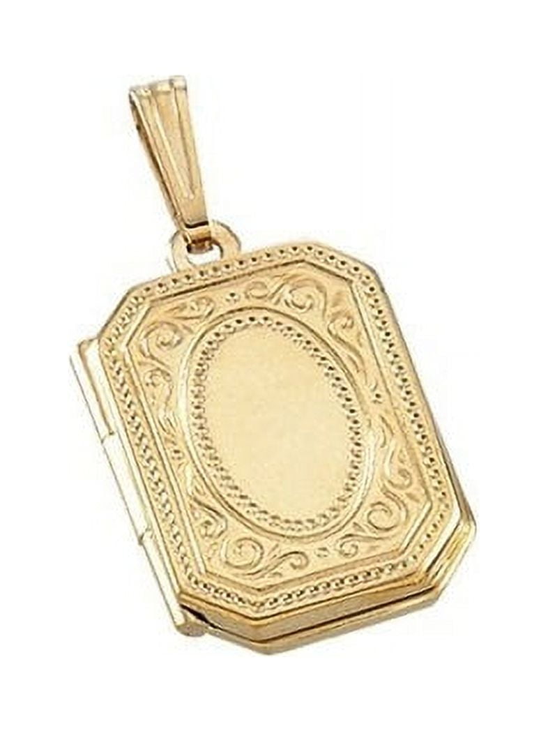 Solid 14K Yellow Gold Rectangle Locket - 1/2 Inch X Just Under 3/4 Inch ...