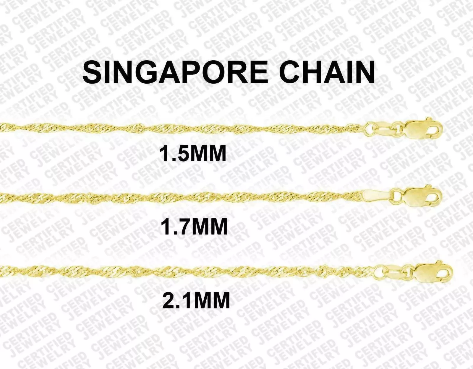 Solid 14K Yellow Gold Singapore Rope Chain Necklace, 16" 18" 20" 24 ...