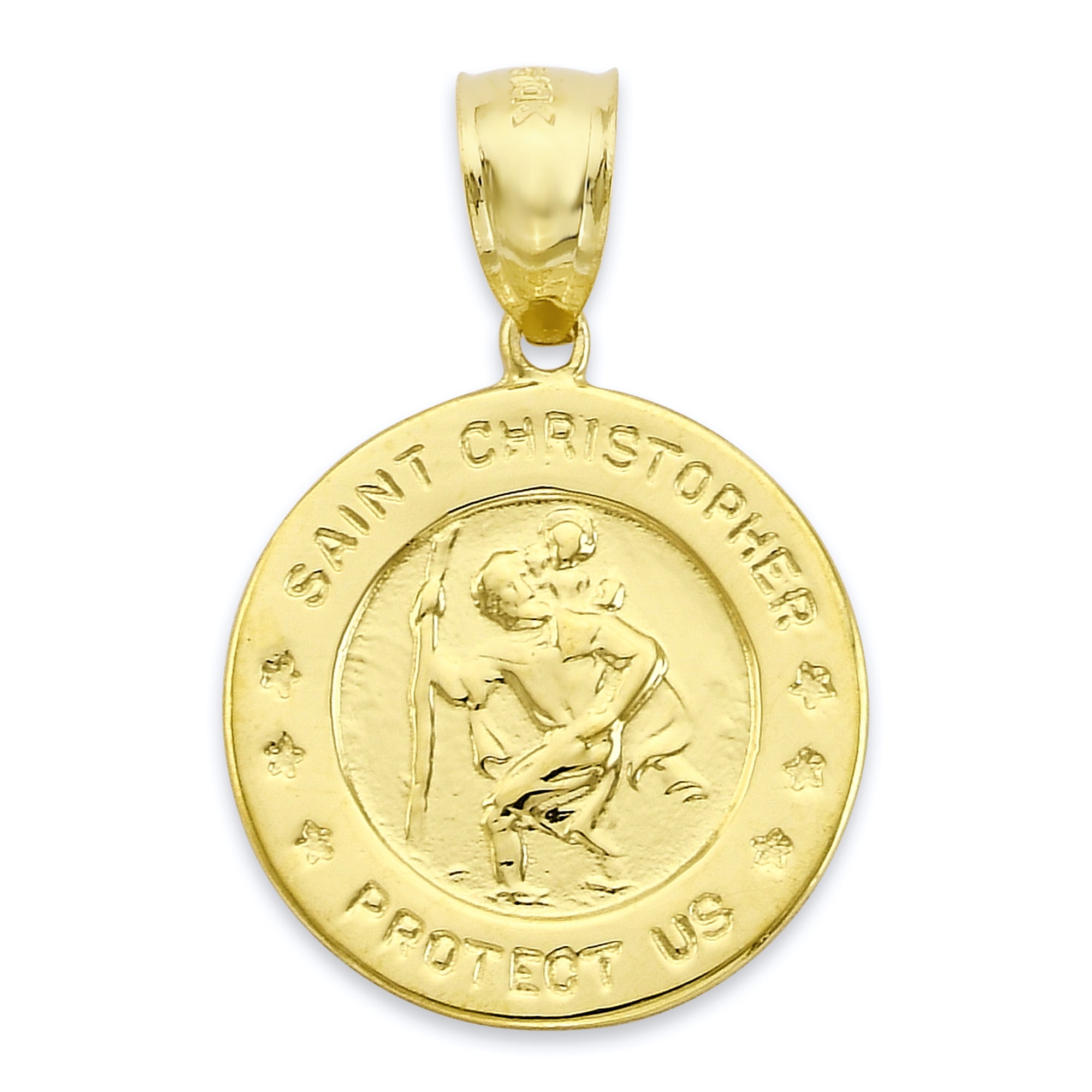 Solid 14k Gold Saint Christopher Pendant - Religious Jewelry Gifts ...