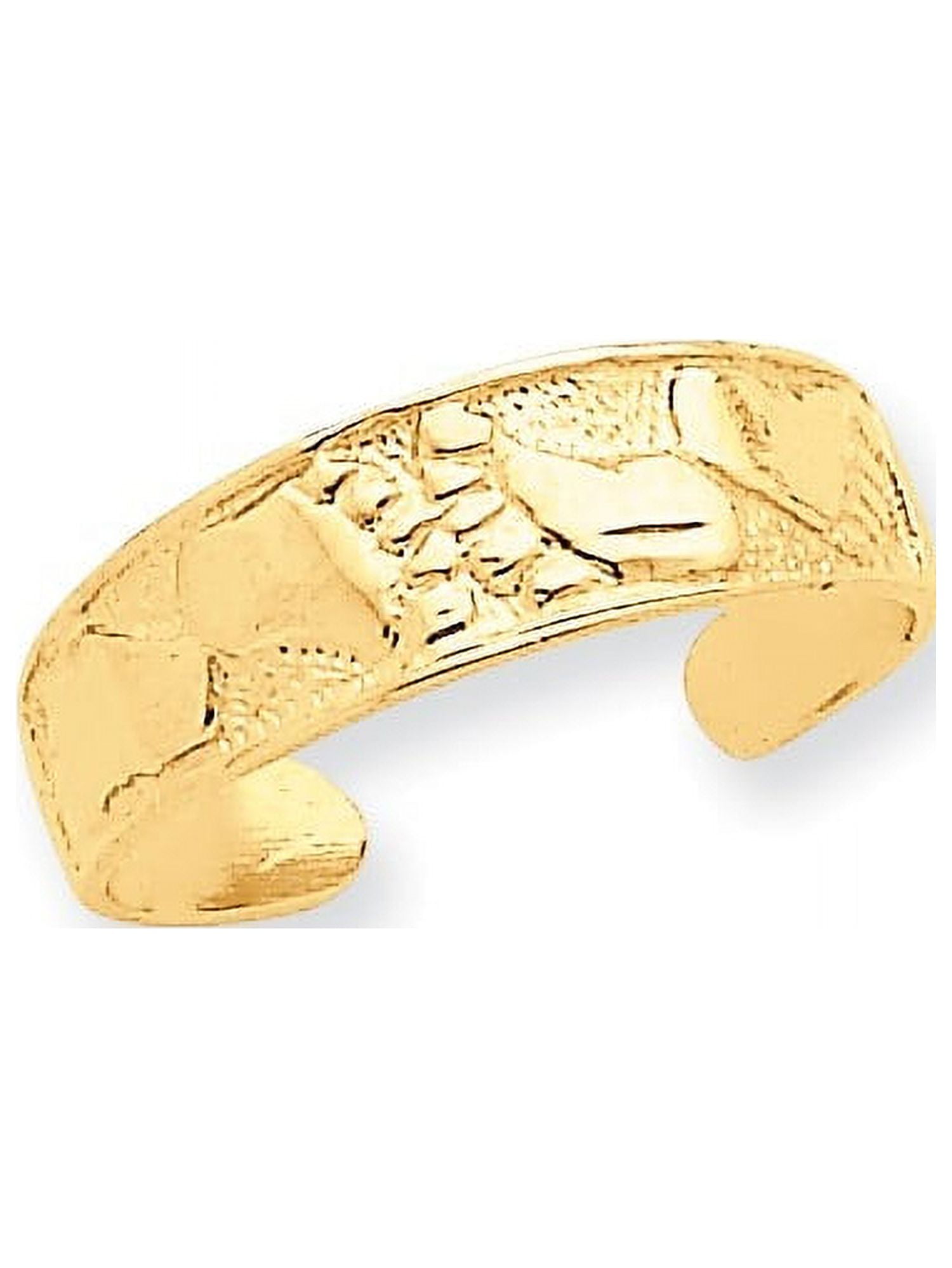 Solid 14k Yellow Gold Footprints Toe Ring (5mm) - Walmart.com