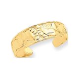 Solid 14k Yellow Gold Footprints Toe Ring (5mm) - Walmart.com