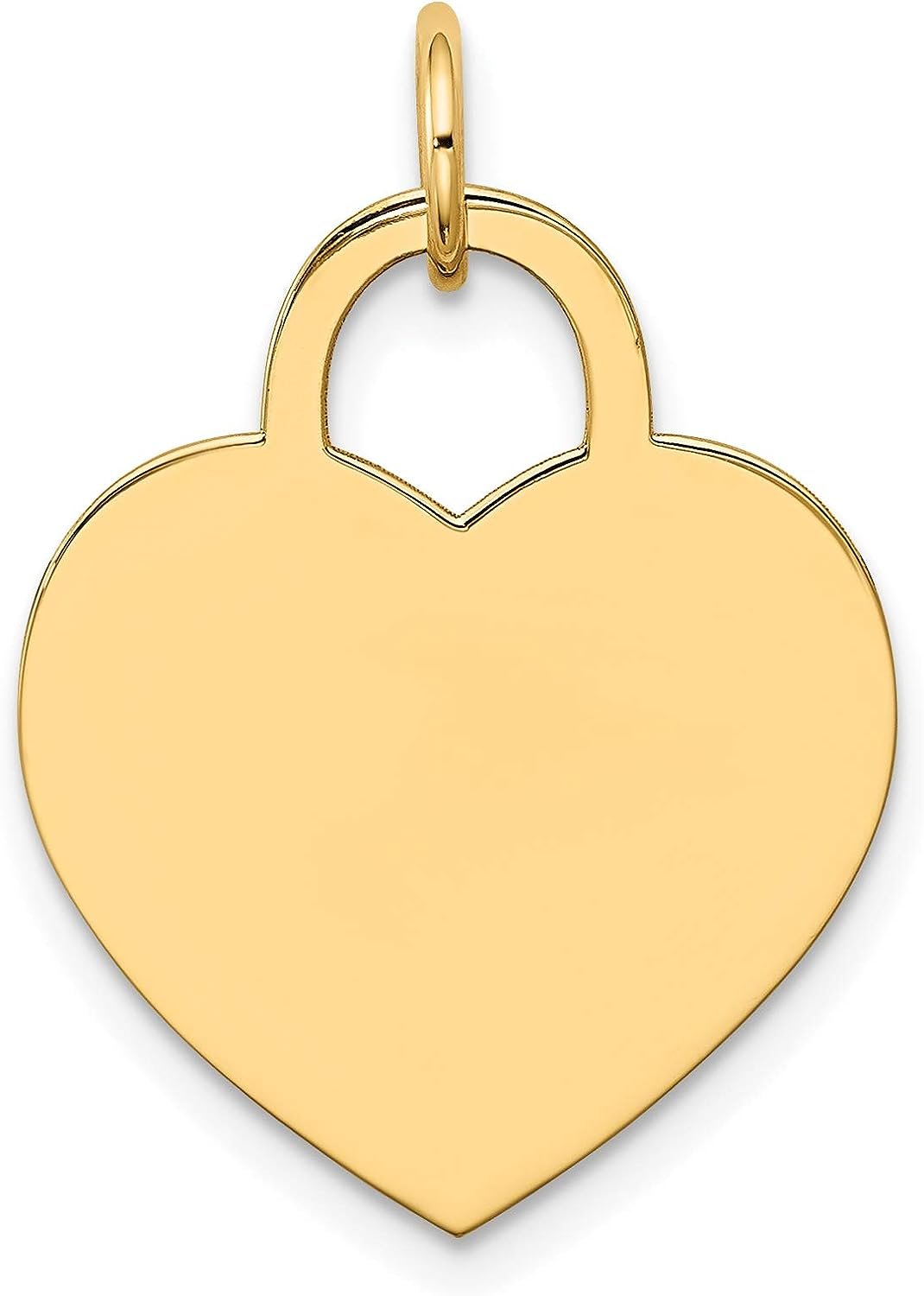 Solid 14k Yellow Gold Large Engravable Heart Charm - 25mm - Walmart.com
