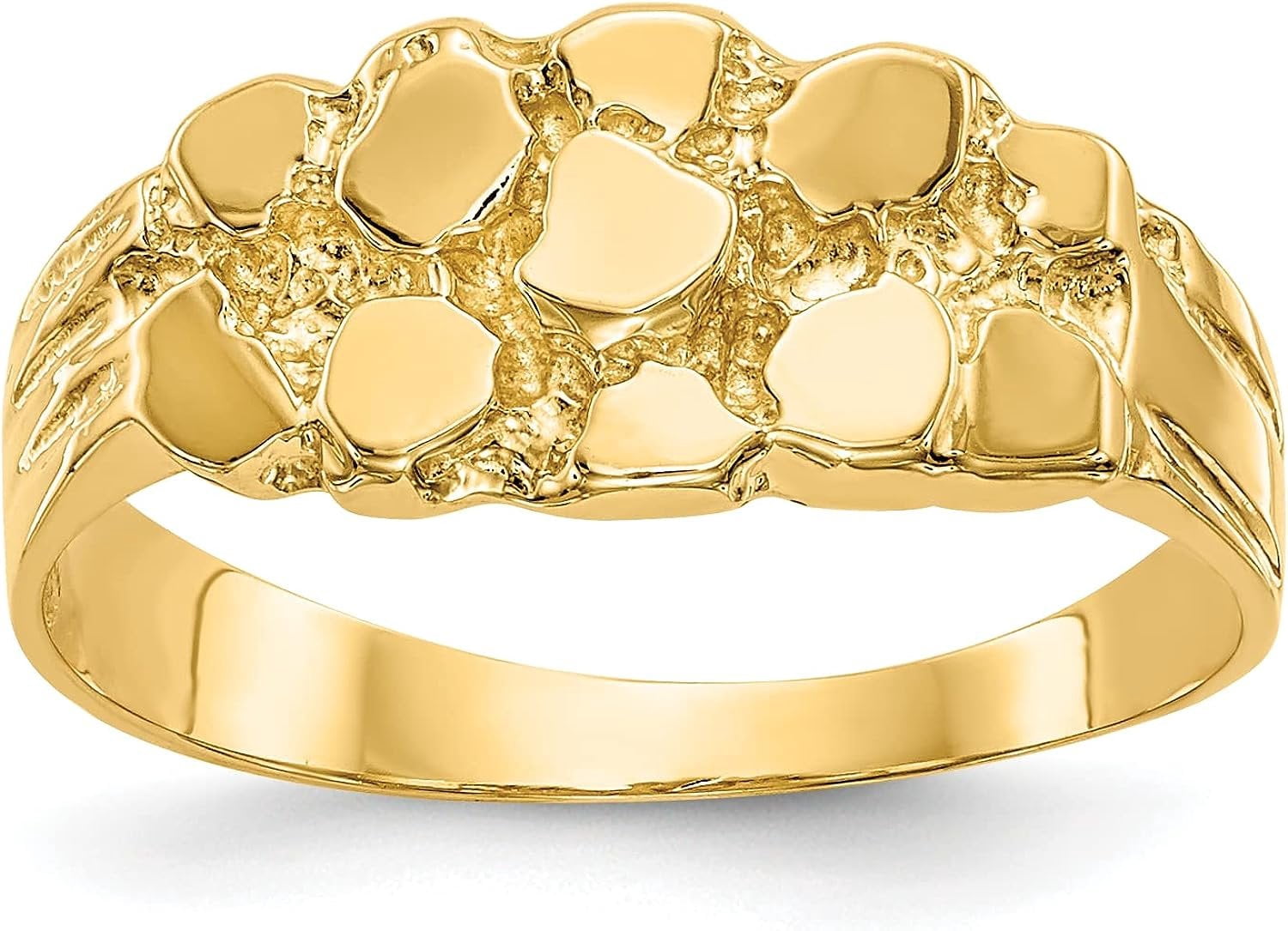 Solid 14k Yellow Gold Nugget Ring - Ring Size 6.0 - Walmart.com