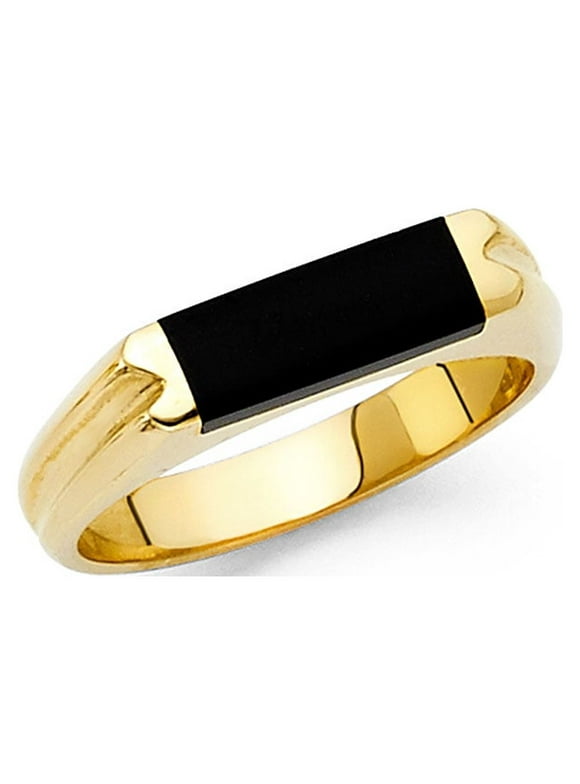 14k Mens Gold Onyx Rings