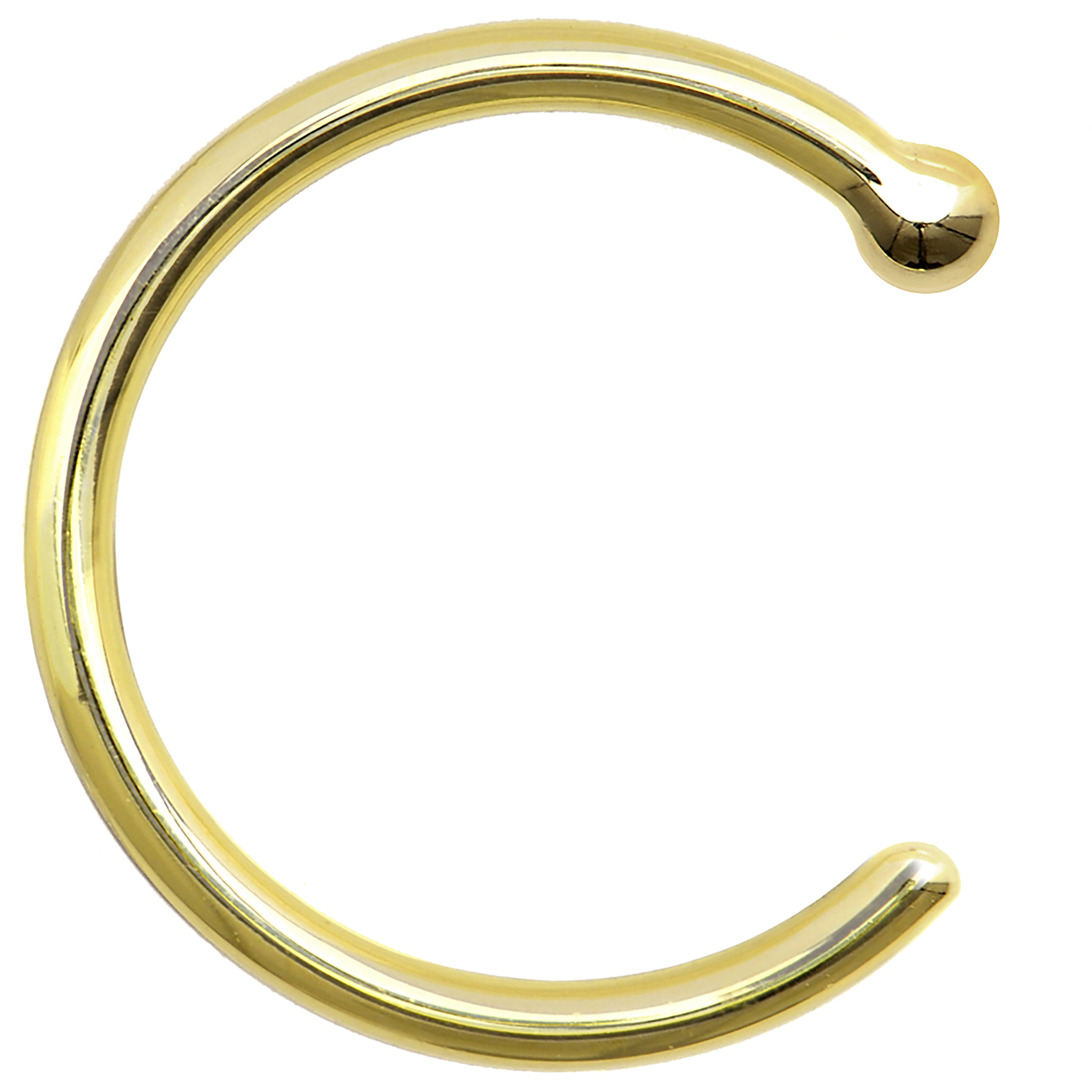 Solid 18k Yellow Gold Nose Hoop 18 Gauge 5/16 - Walmart.com