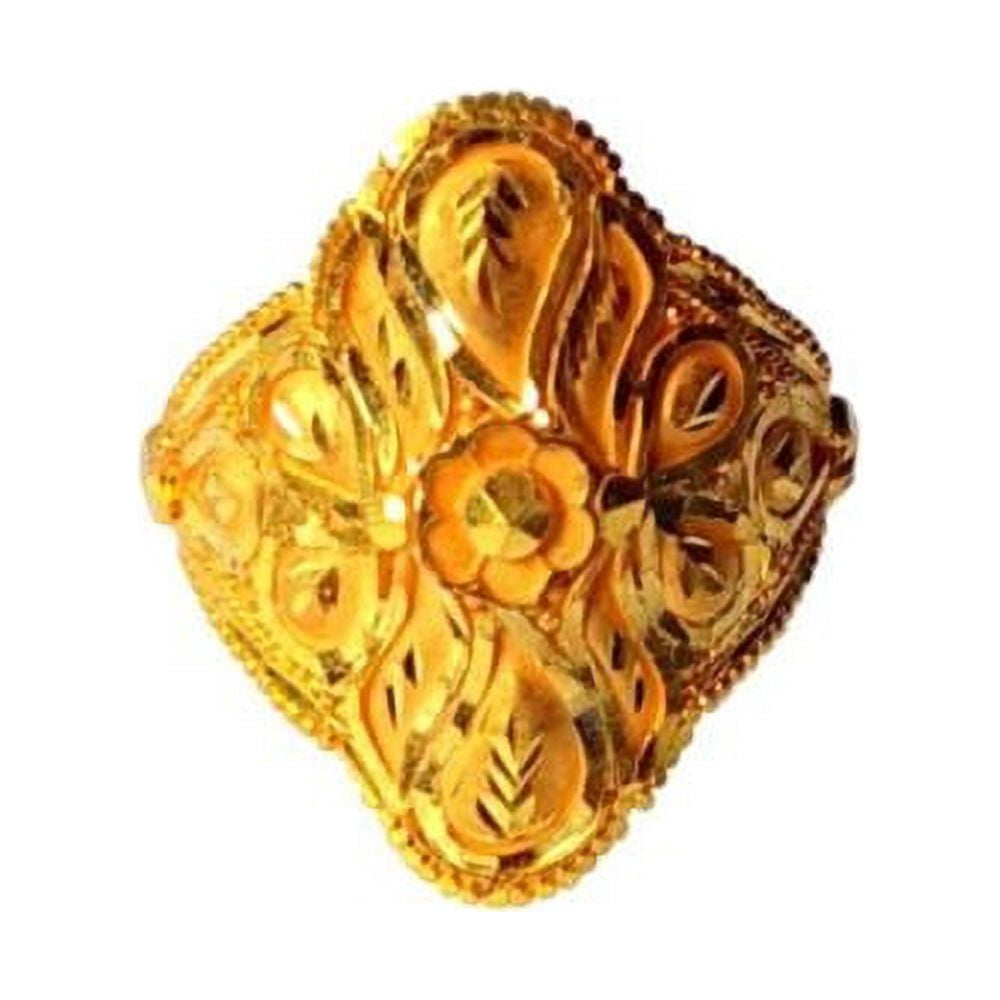 Solid 22K/18K Fine Yellow Gold Certified Women And Girls Statement Ring ...