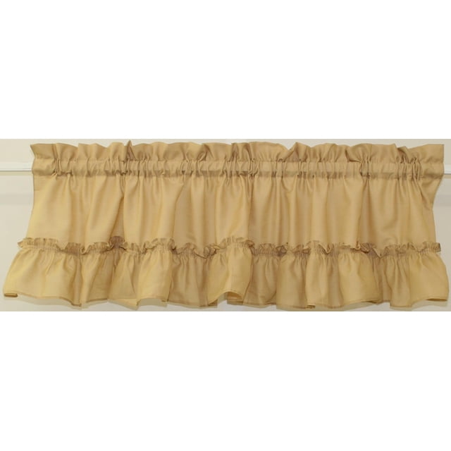 Solid 54Wx13L Ruffled Valance Almond - Walmart.com