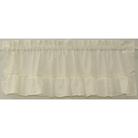 Solid 54Wx13L Ruffled Valance Cream - Walmart.com