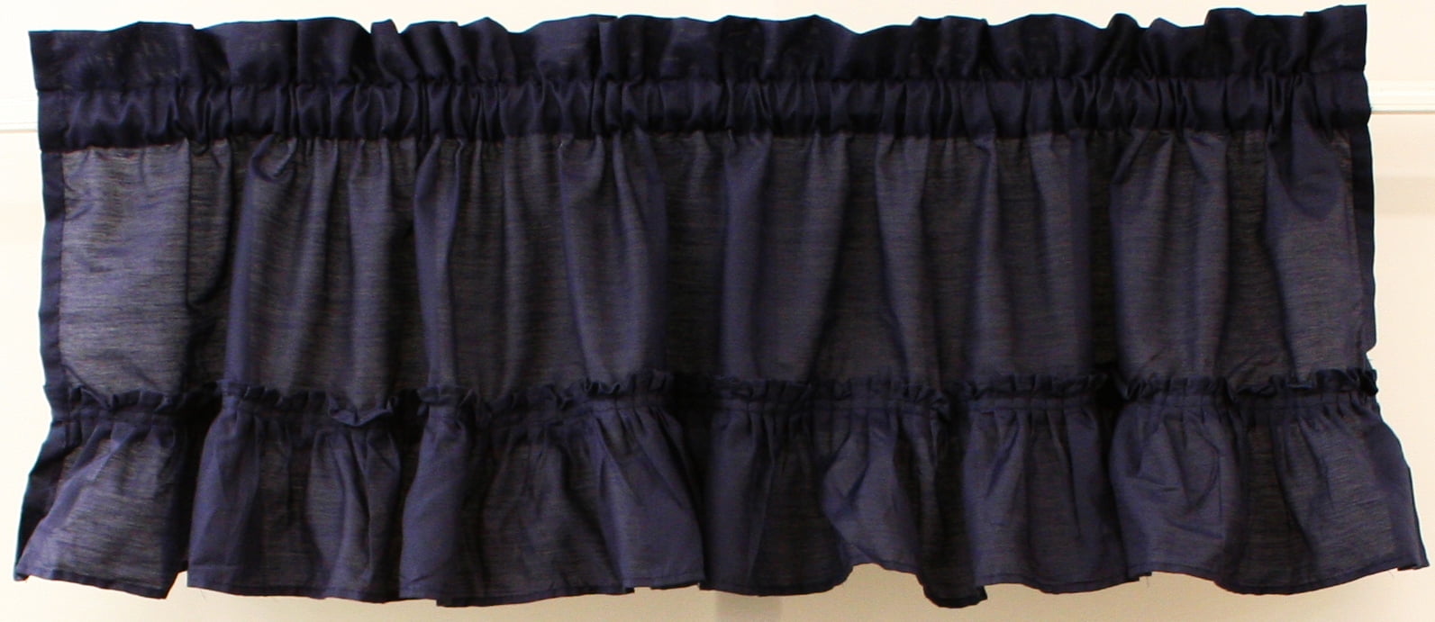 Solid 54Wx13L Ruffled Valance Navy - Walmart.com