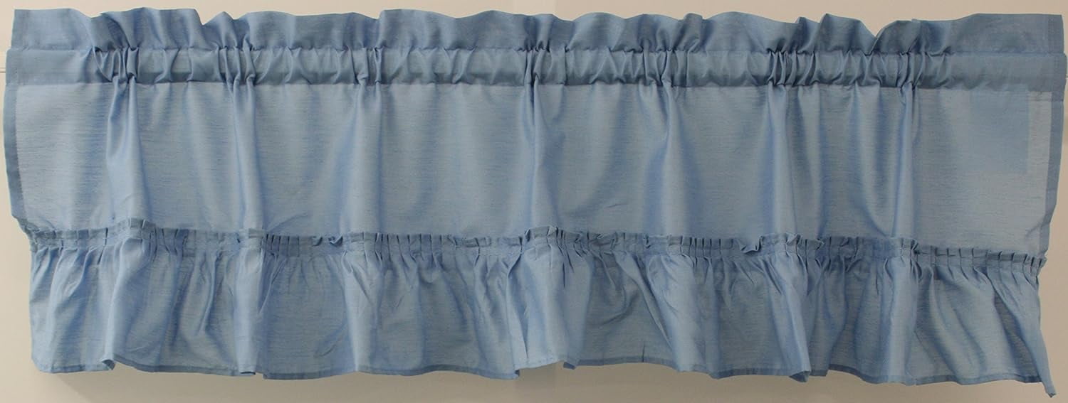 Solid 54Wx13L Ruffled Valance Slate Blue - Walmart.com