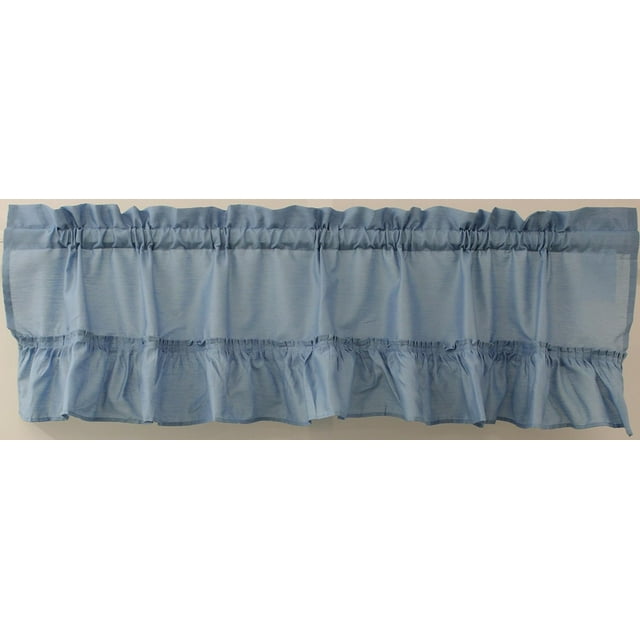 Solid 54Wx13L Ruffled Valance Slate Blue - Walmart.com