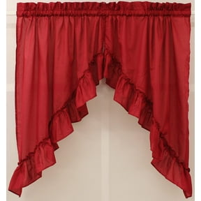 Stacey Ruffled Window Swag Set with Rod Pocket Top - Classic Home Decor ...