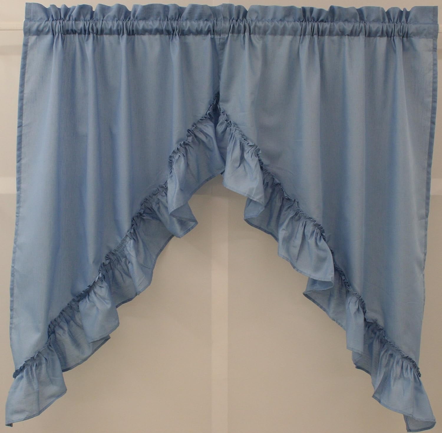 Solid 60Wx38L Ruffled Swag Pair Slate Blue - Walmart.com