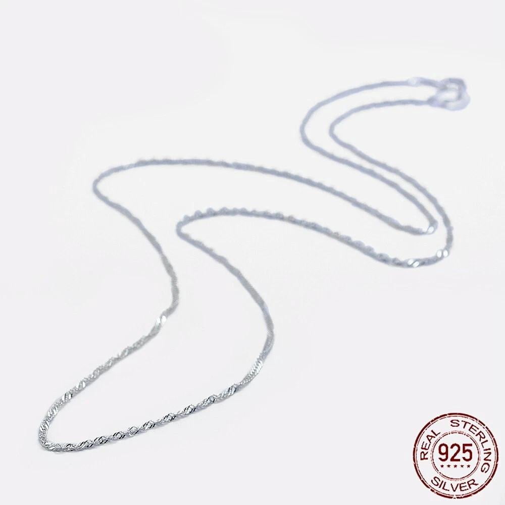 Solid 925 Sterling Silver Twisted Diamond Cut Snake Chain Singapore ...
