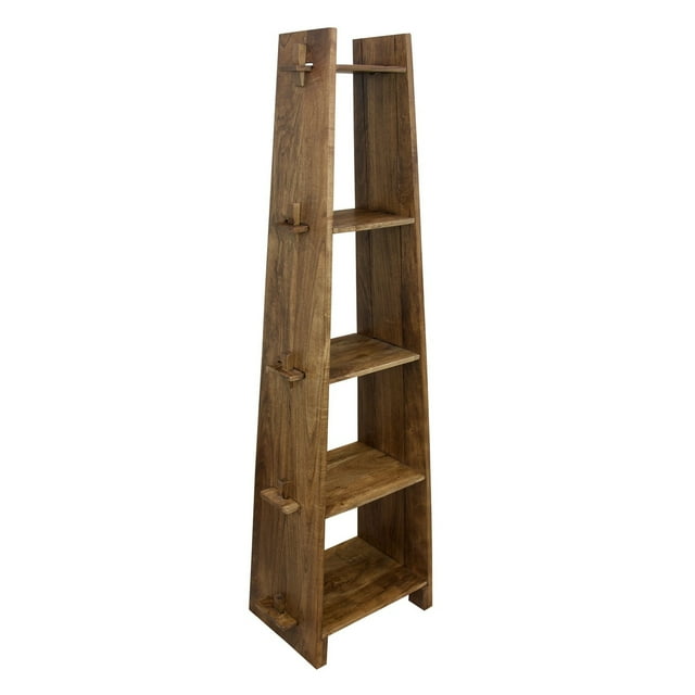 Solid Acacia Wood 5 Tier A-Frame Bookcase - Walmart.com