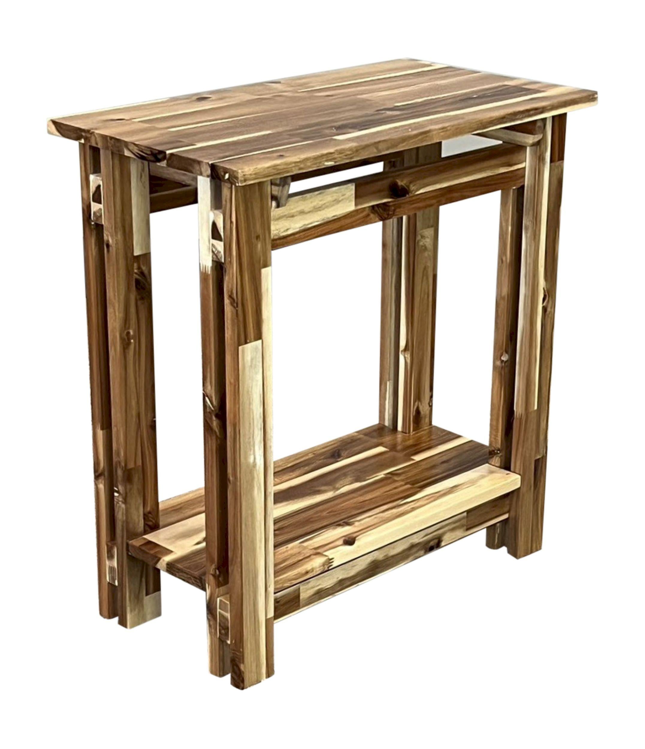 25.5"H Slim Acacia Wood Architectural Recliner Table, Natural - Walmart.com