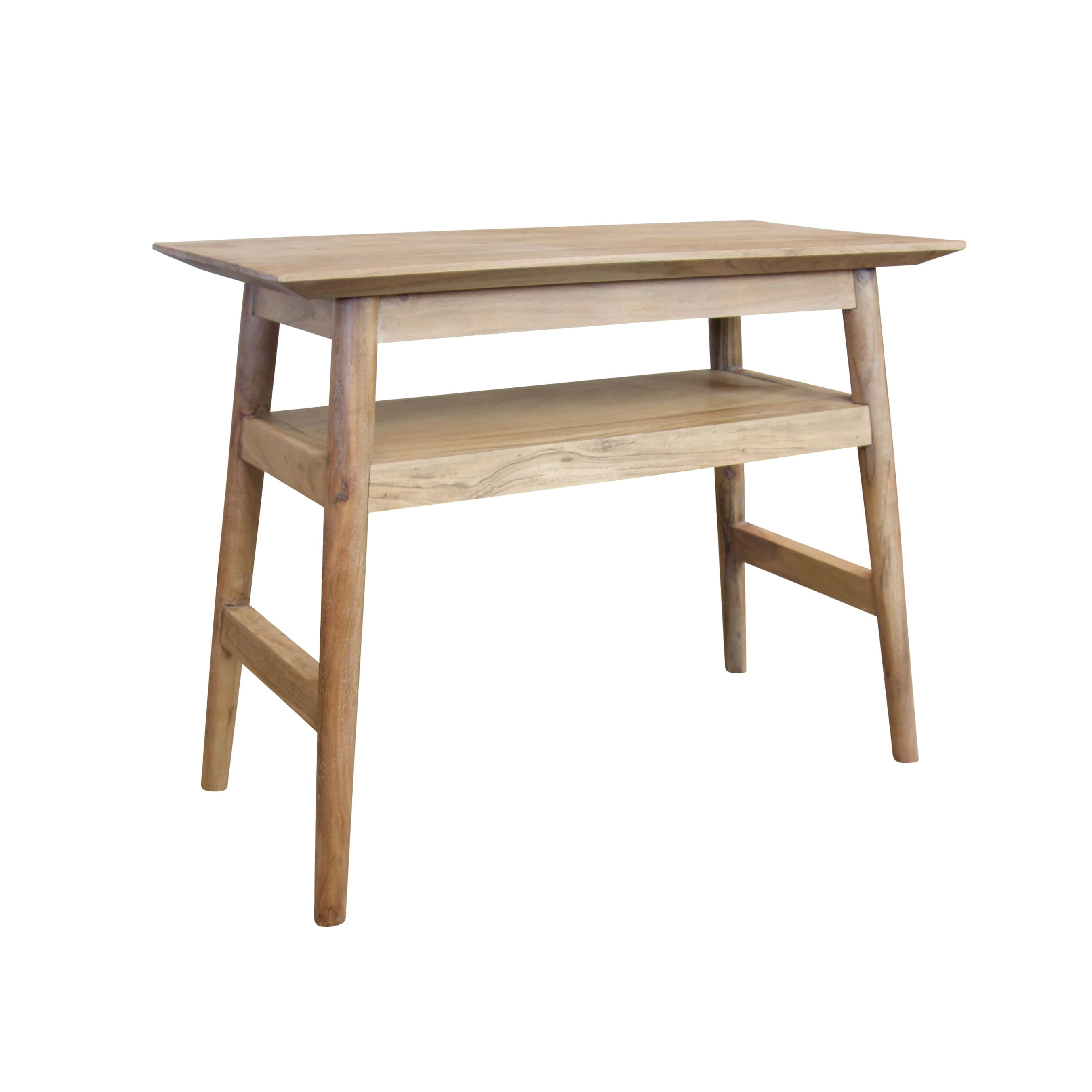 Solid Acacia Wood Recliner Table with Shelf - Walmart.com