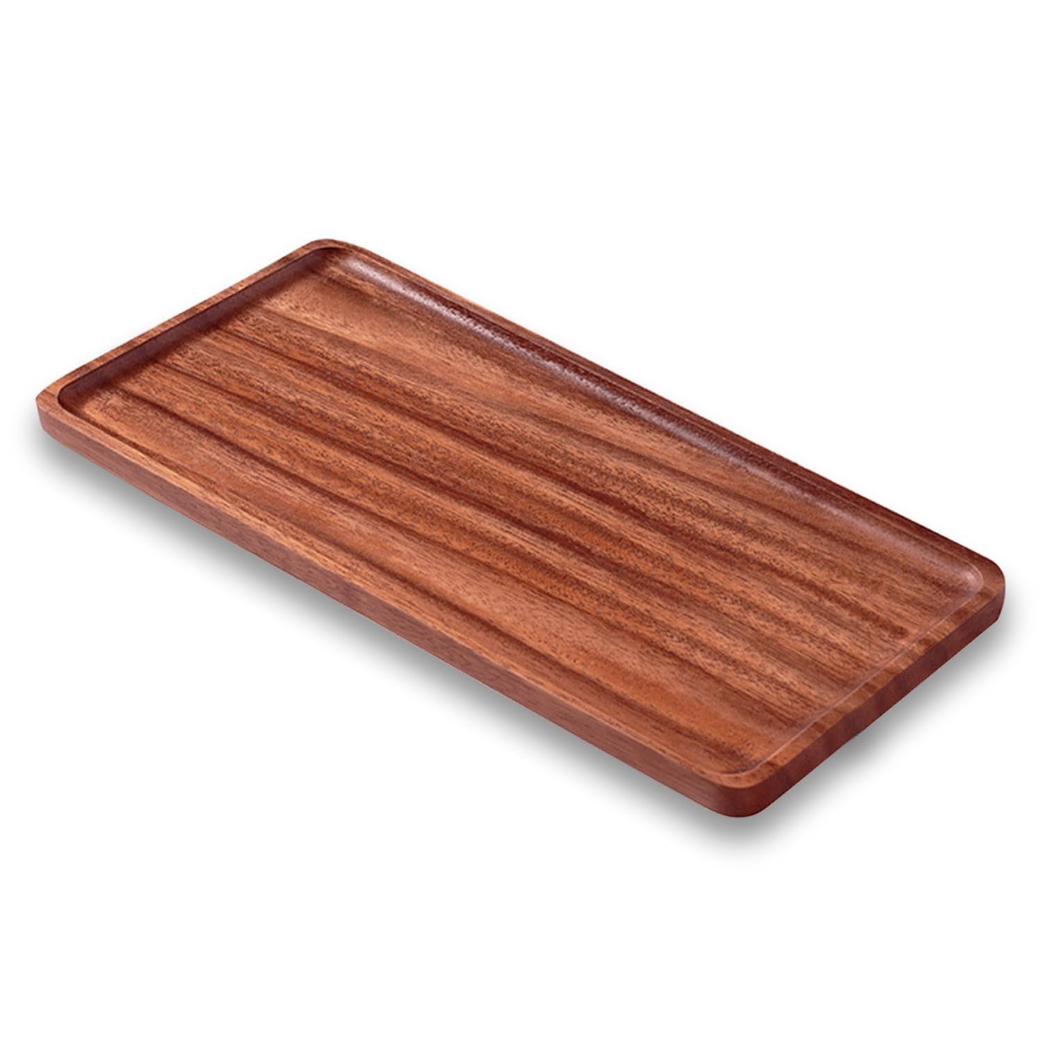 Solid Acacia Wood Serving Trays (14 x 7 inches) Rectangular Wooden ...