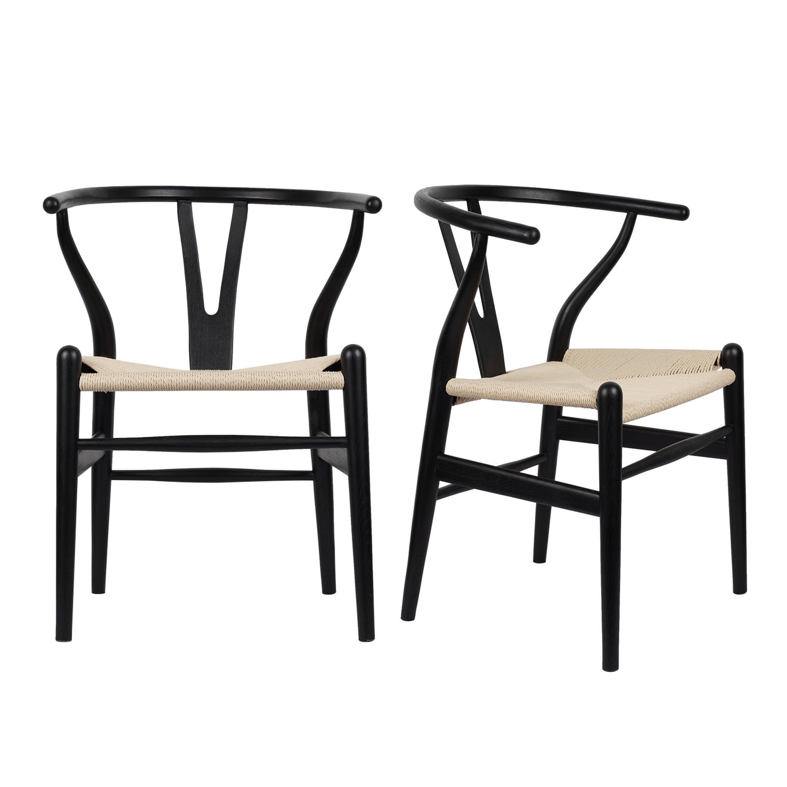 Solid Ash Wood Wishbone Chair, Mid-Century Modern Hans Wegner Y Design ...