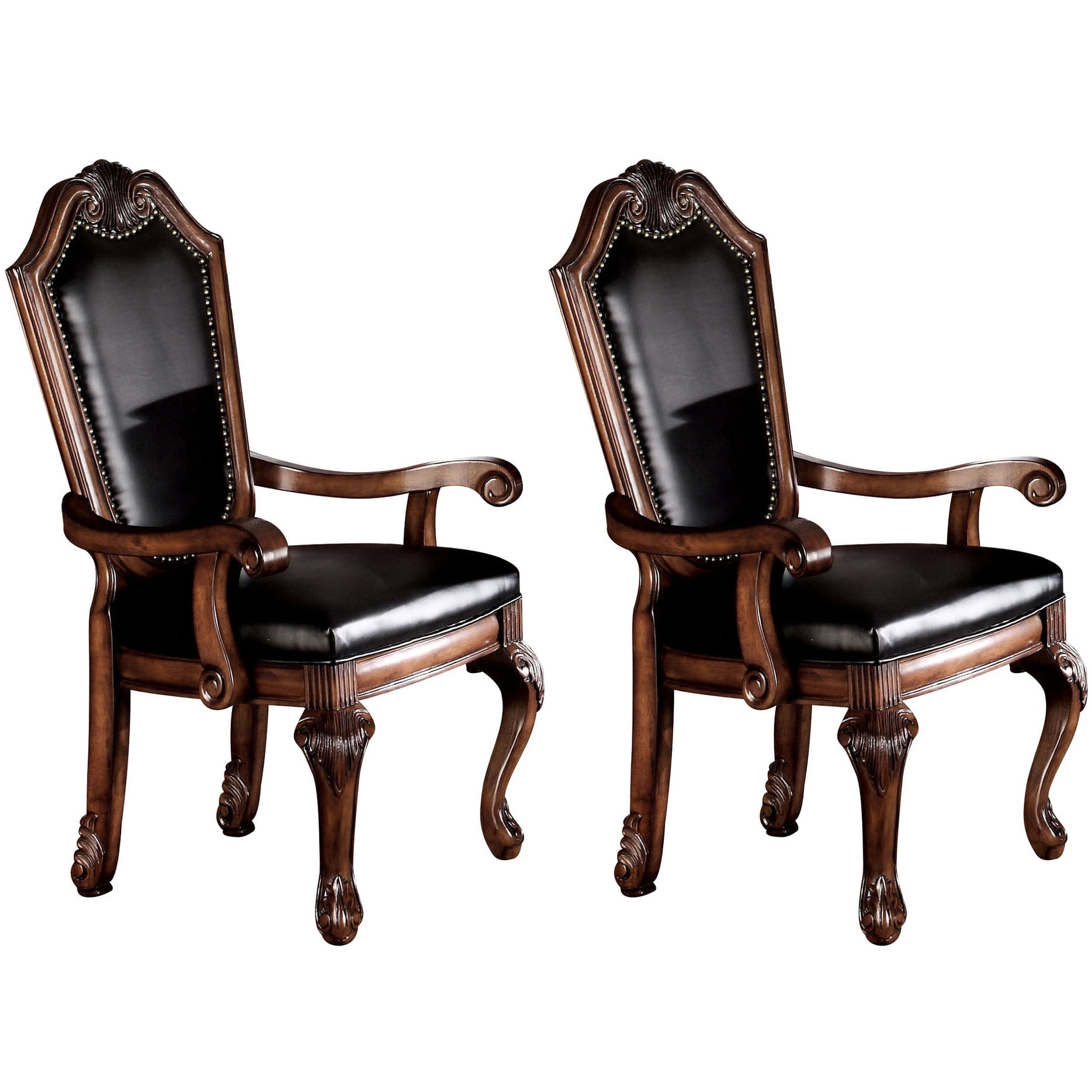 Solid Back Arm Chairs in Black and Cherry (2 chairs) | Enhance Dining ...