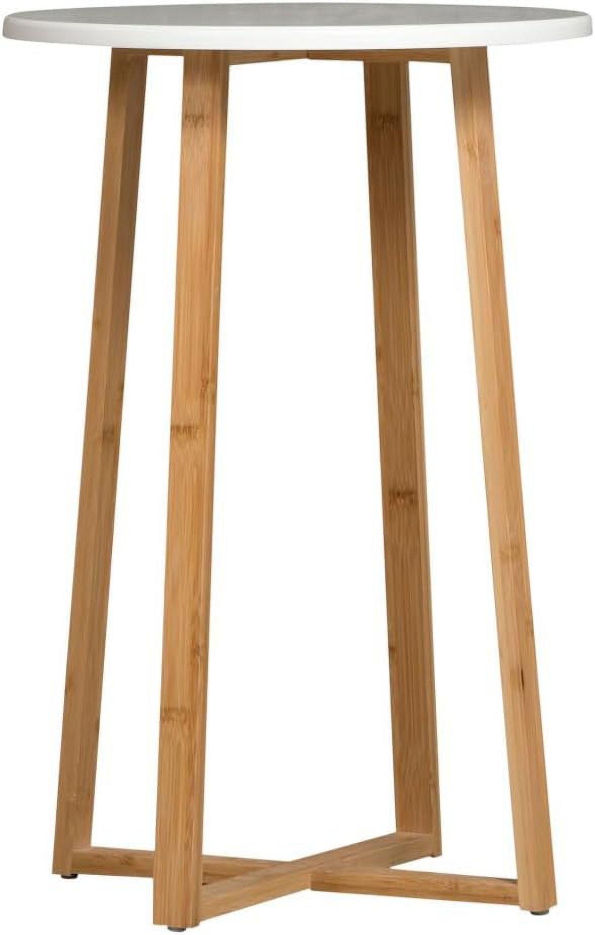 Solid Bamboo Frame Round Plant Table (White) - Walmart.com