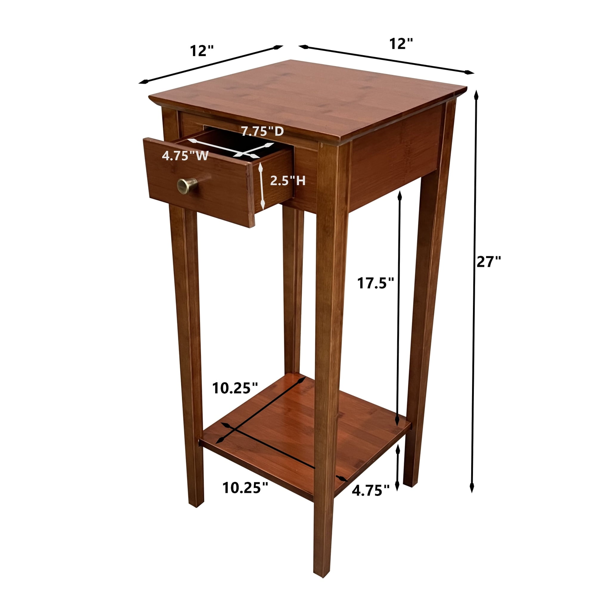 Solid Bamboo Plant Stand Telephone Table Mahogany - Walmart.com