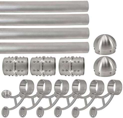 Solid Bar Mount Foot Rail Kit (Custom-Made), Brushed Stainless Steel ...