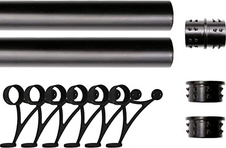 Solid Bar Mount Foot Rail Kit, Matt Black Stainless Steel Tubing w ...