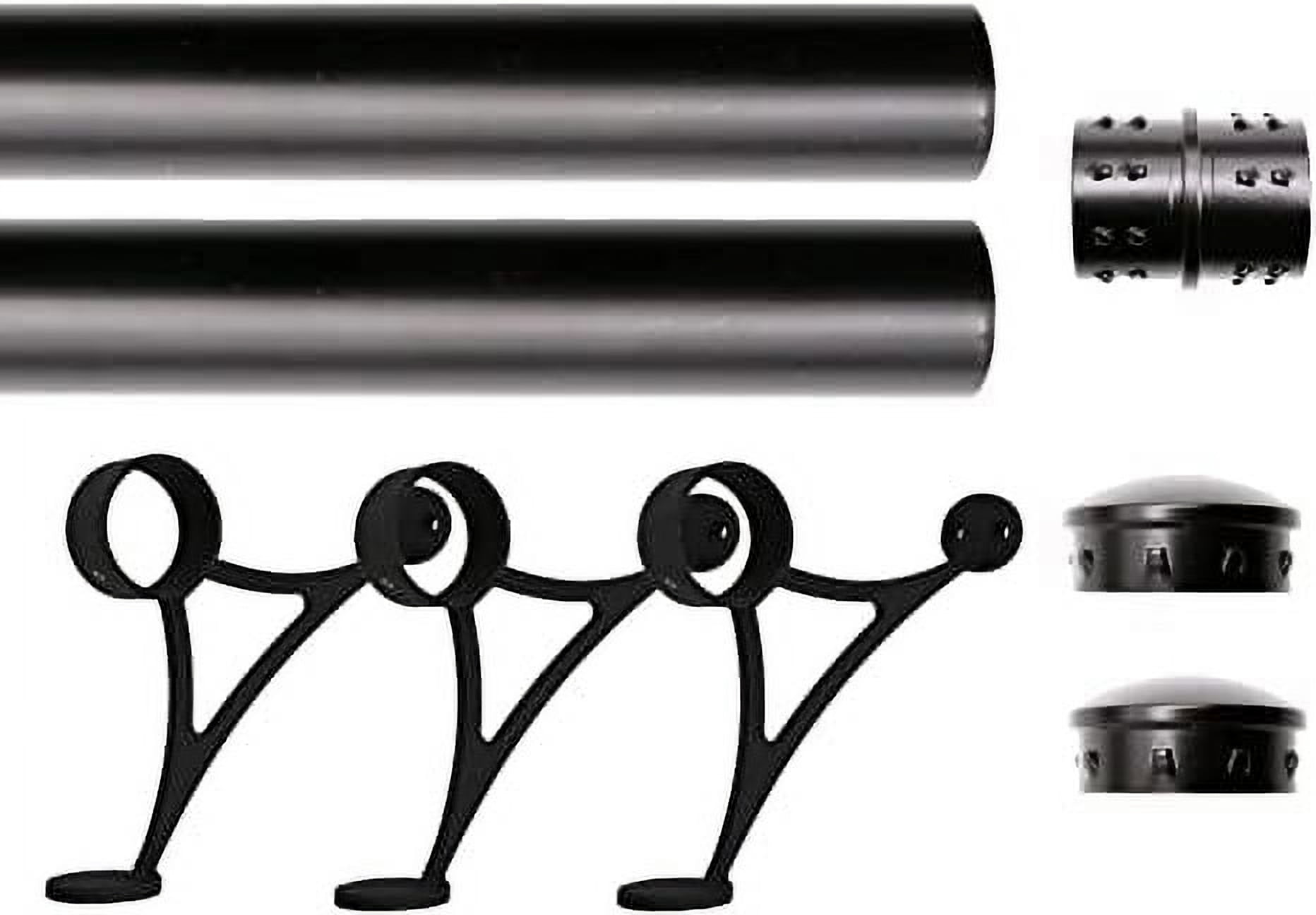 Solid Bar Mount Foot Rail Kit, Matt Black Stainless Steel Tubing w ...