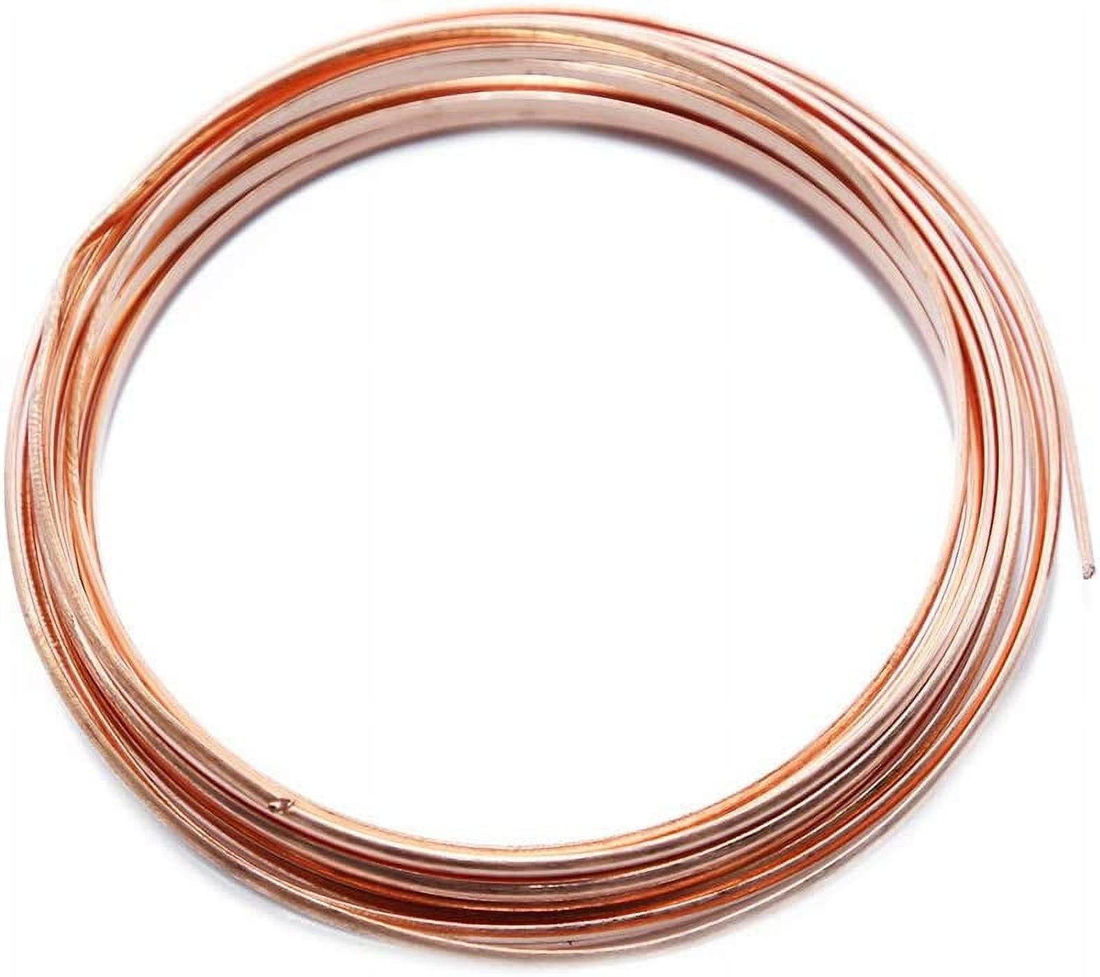 Solid Bare Copper Wire Half Roud, Bright, Dead Soft, 50 Feet 12 Gauge (Choose 12 to 18 ga ...