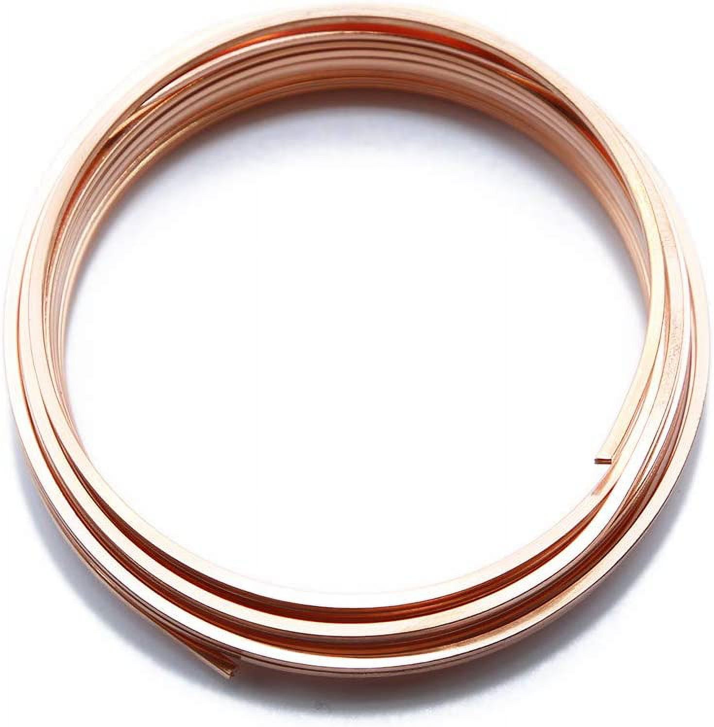 Solid Bare Copper Wire Square, Bright, Dead Soft, 25 Feet, 14 Gauge ...