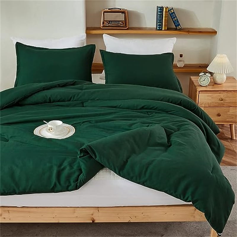 Solid Bedding Set Emerald Green - Full - 3 Piece - Walmart Business ...