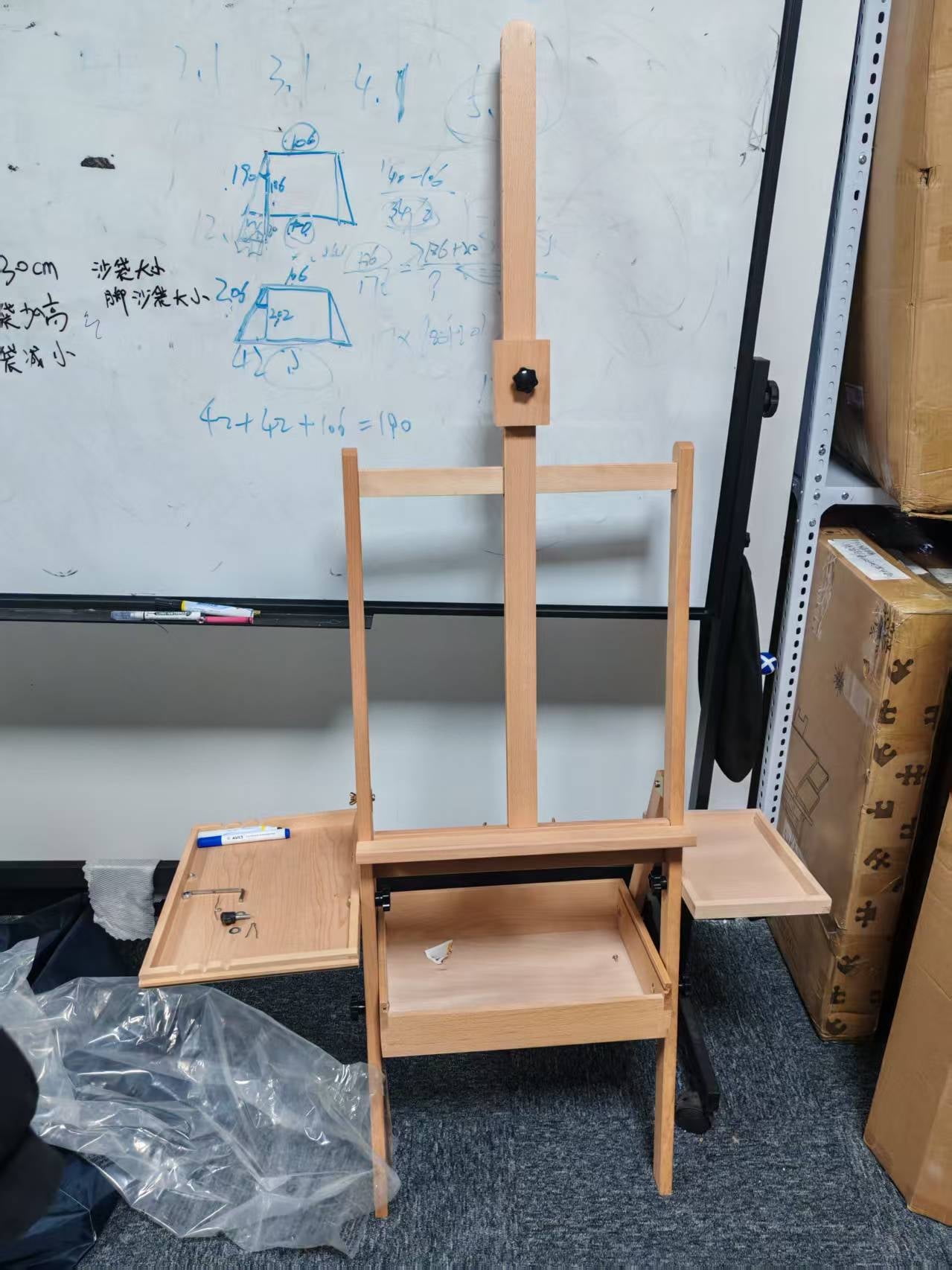 Solid Beech Wood Easel for Painting, Art Easel for Adults with Storage ...