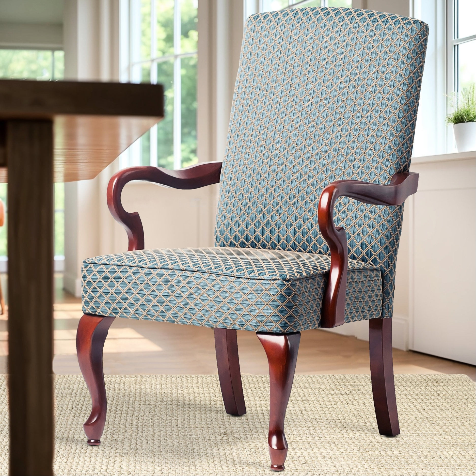 Solid Birch High - Back Gooseneck Arm Chair / Reliable for Long - Term ...