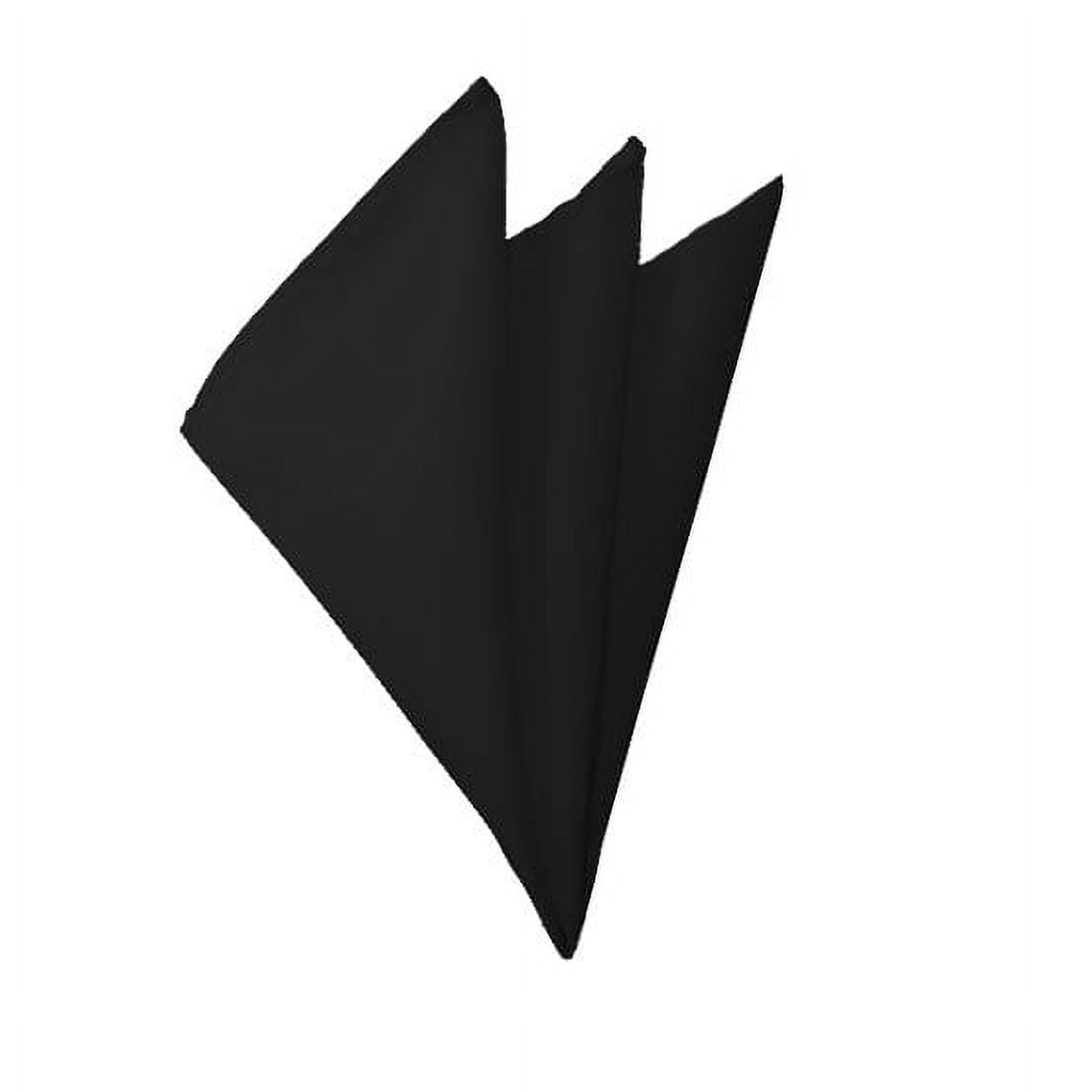 Solid Black Pocket Square Handkerchief with Medium Satin Finish ...