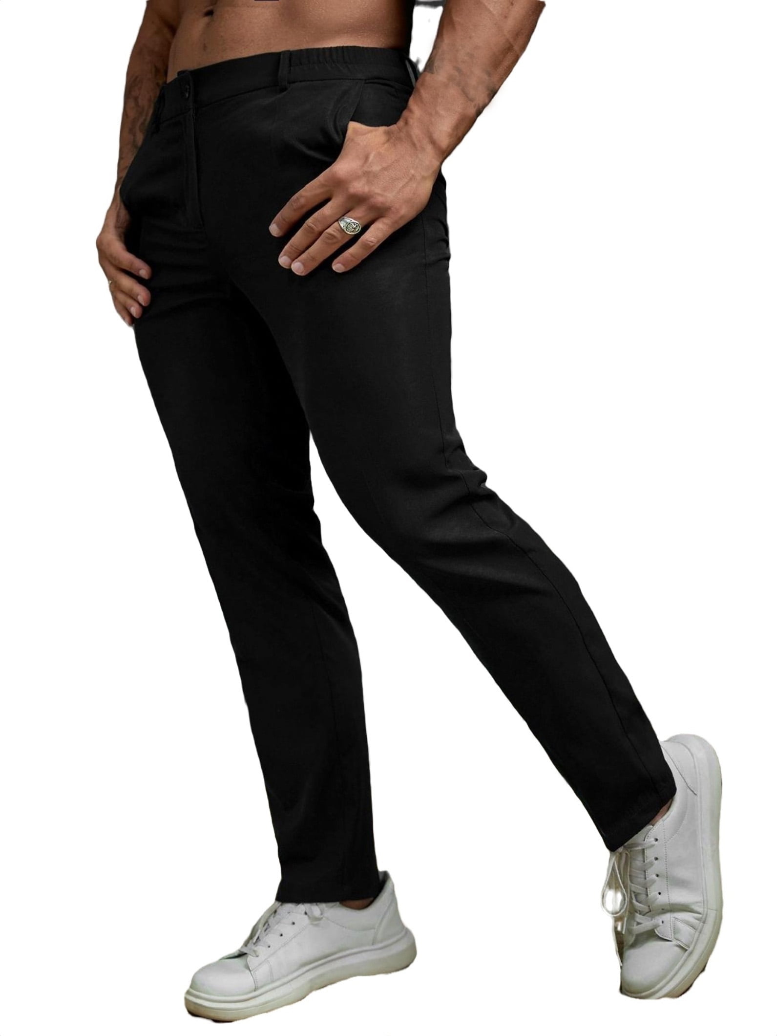 Solid Black Men Suit Pants (Men's) - Walmart.com
