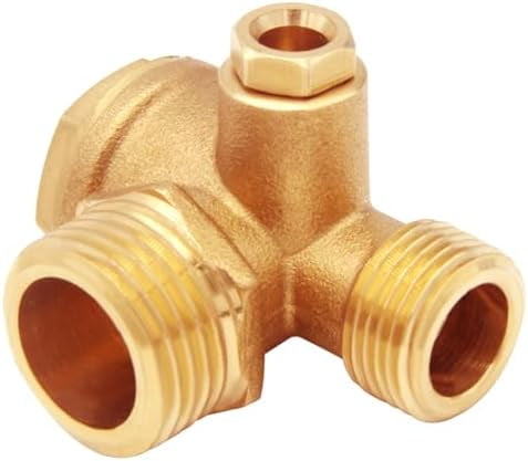 Solid Brass 3-Port Air Compressor Check Valve M10*1 x G3/8" x G1/2 ...