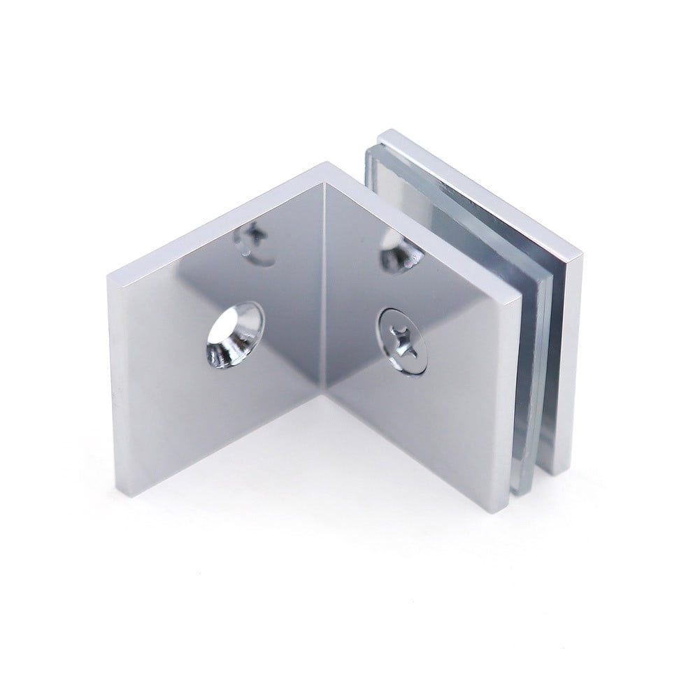 Solid Brass 90° Angle Glass Clamp Holder for Shower Enclosures,Wall ...