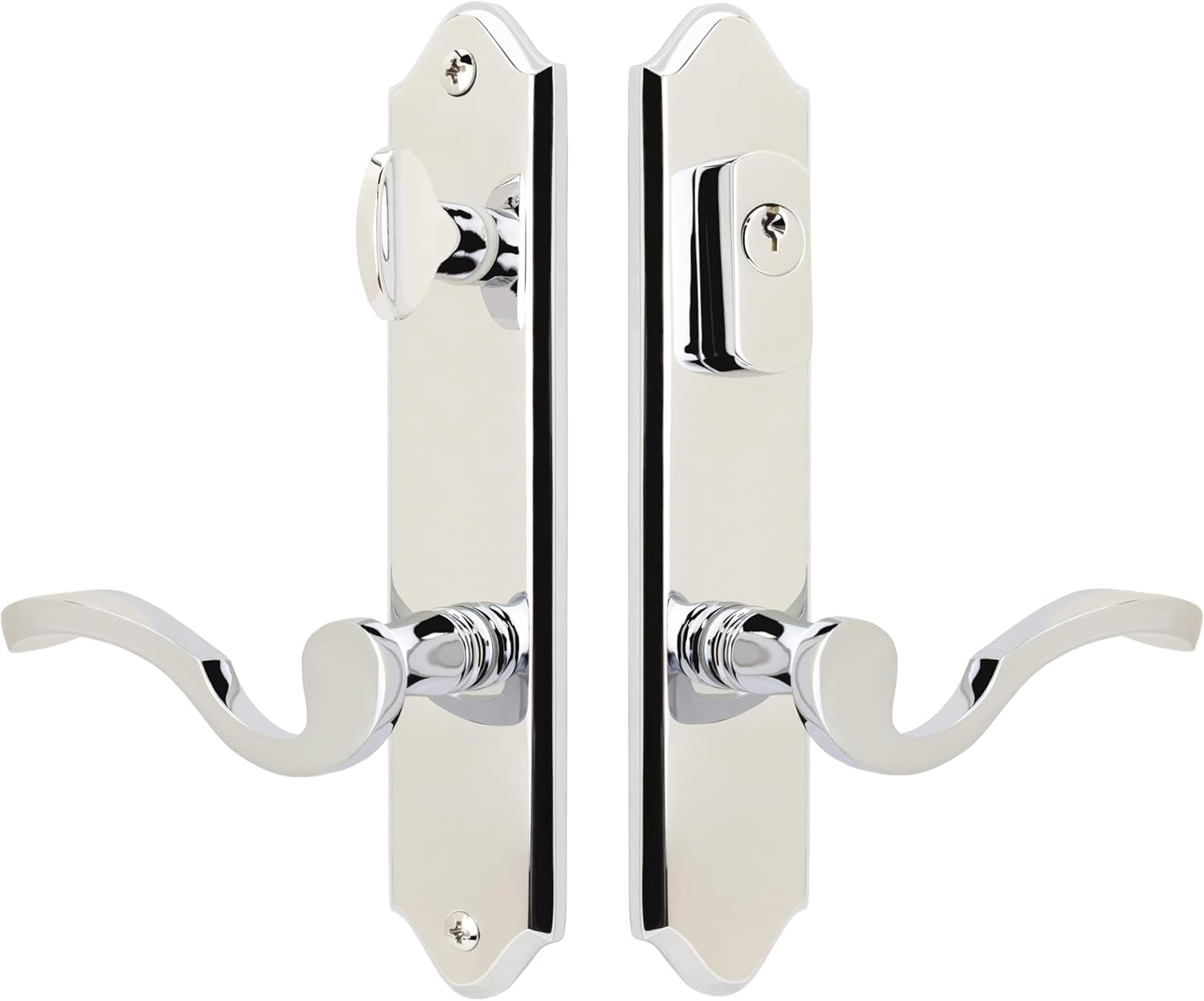 - Solid Brass Active Trim Lever Set for Multipoint Lock, SC1 Keyway ...