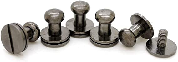 Solid Brass Ball Head Stud Screw Back Black Nipple Rivet Studs Button ...